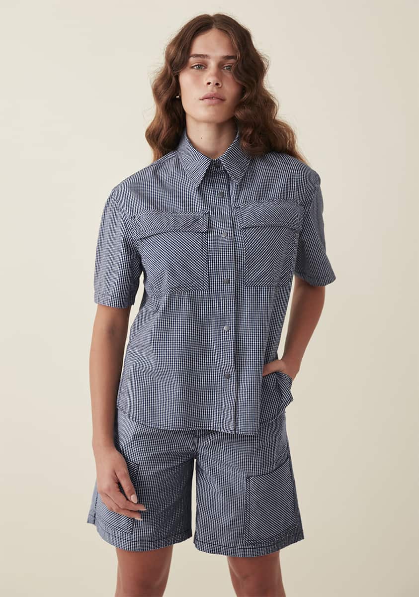 The GIA Shirt in Admiral Navy | DENIMSMITH – Denimsmith