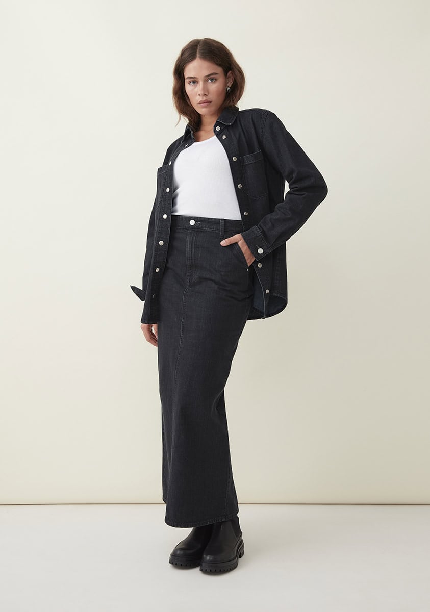The VESPER Skirt in Tint Black | DENIMSMITH | Melbourne Made – Denimsmith